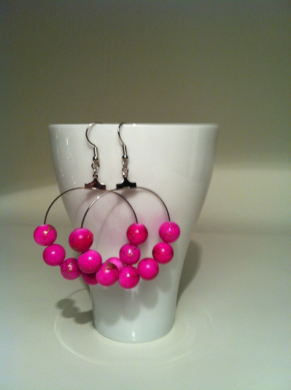 Øreringer med rosa perler - Epla