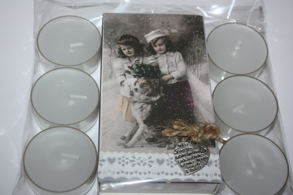 Gavepakke, Fyrstikkeske & telys. - Epla