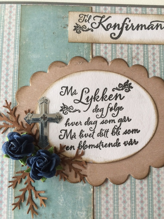 Konfirmasjonskort med tekst. - Epla