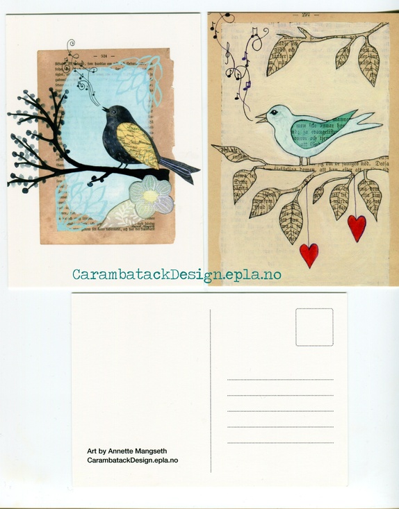 Postkort sett - Fugler - Epla