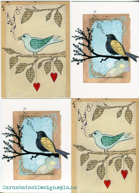 Postkort sett - Fugler - Epla