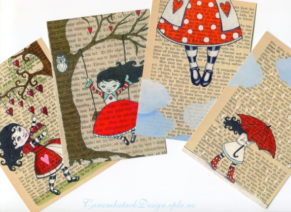 Sett med 4 Postkort - Epla