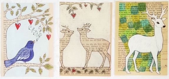 Sett med 5 Postkort - Dyr i skogen - Epla