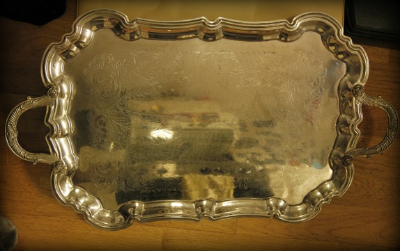 Fat/brett i sølvplett - Epla