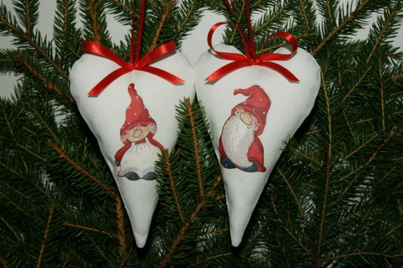 2 hjerter/julepynt - Epla