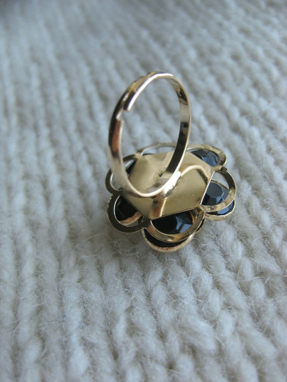 Black/gold rose ring - Epla