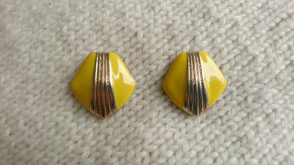 Retro øredobber, gule - Epla