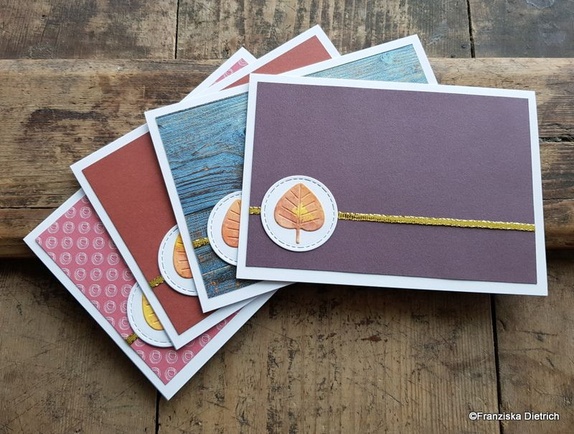 "Høstblader" - Sett med 4 kort - Epla