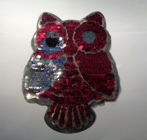 10 kr SALG Stor Ugle med paljetter, som du kan endre farge på. Symerke - Epla