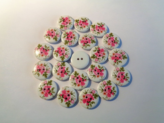 Rosa Blomster knapper - Epla