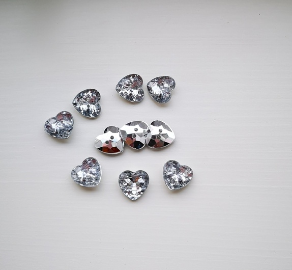 Lite Hjerte Diamant Knapp - Epla