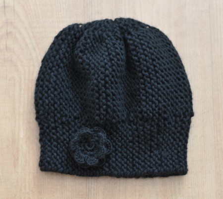 Sort strikkelue - Baggy Modell - Epla