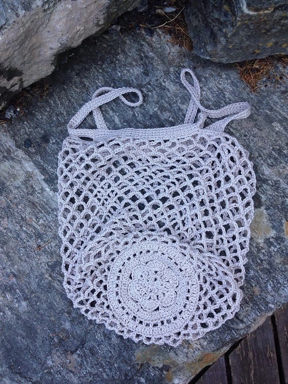 Heklet handlenett - spar naturen for plast :) - lysbeige - Epla