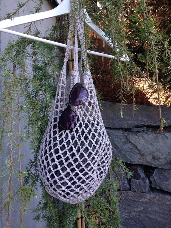 Heklet handlenett - spar naturen for plast :) - lysbeige - Epla