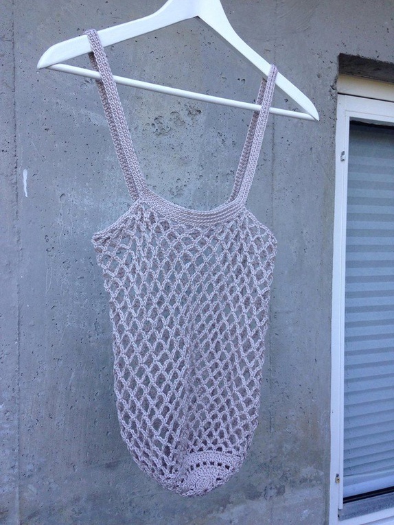 Heklet handlenett - spar naturen for plast :) - lysbeige - Epla