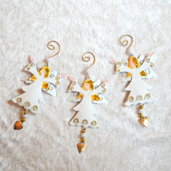 Tilbud!!Julepynt. 3 engler i resirkulert metall- kjøp fere og spar : ) - Epla