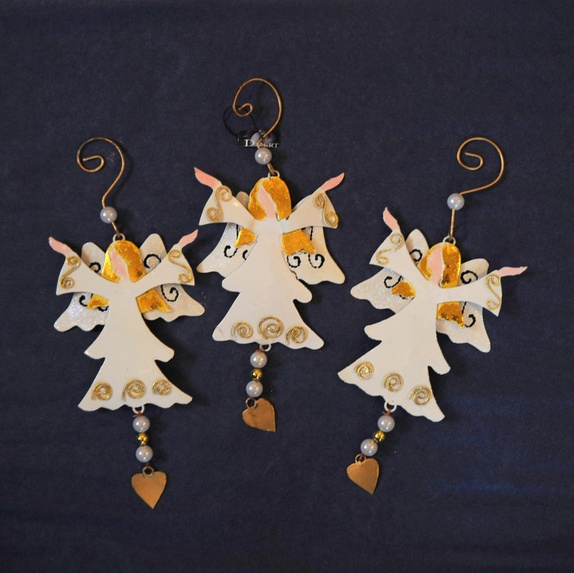 Tilbud!!Julepynt. 3 engler i resirkulert metall- kjøp fere og spar : ) - Epla