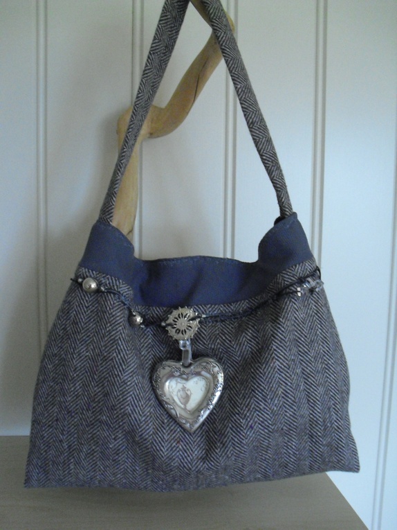 Butterfly Veske i Tweed stoff - Epla