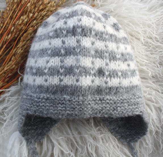 Grå barnelue i alpakka 2-3 år - Epla