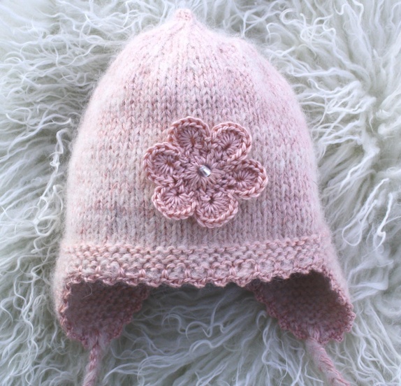 Rosa babylue i alpakka og silke 6-12 mnd - Epla